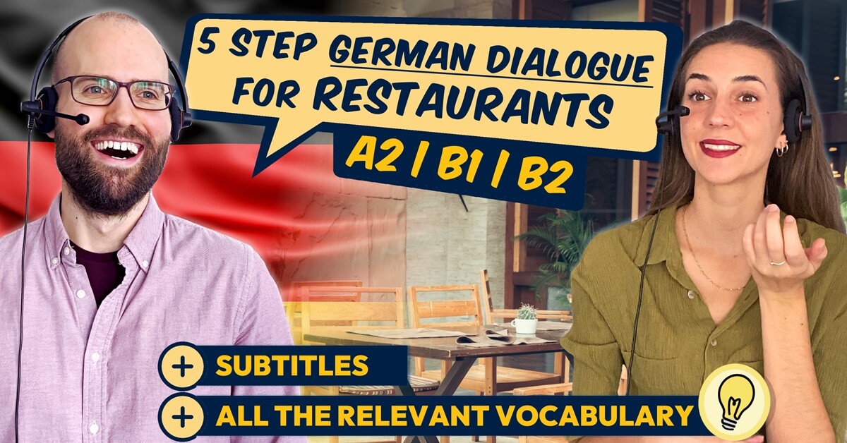 German Dialogue in Restaurant (A2, B1, B2) 🍕🍷